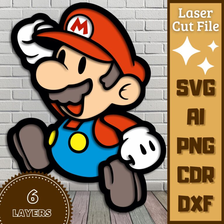 Vector laser con multiples capas de Mario bross - Vectores Laser